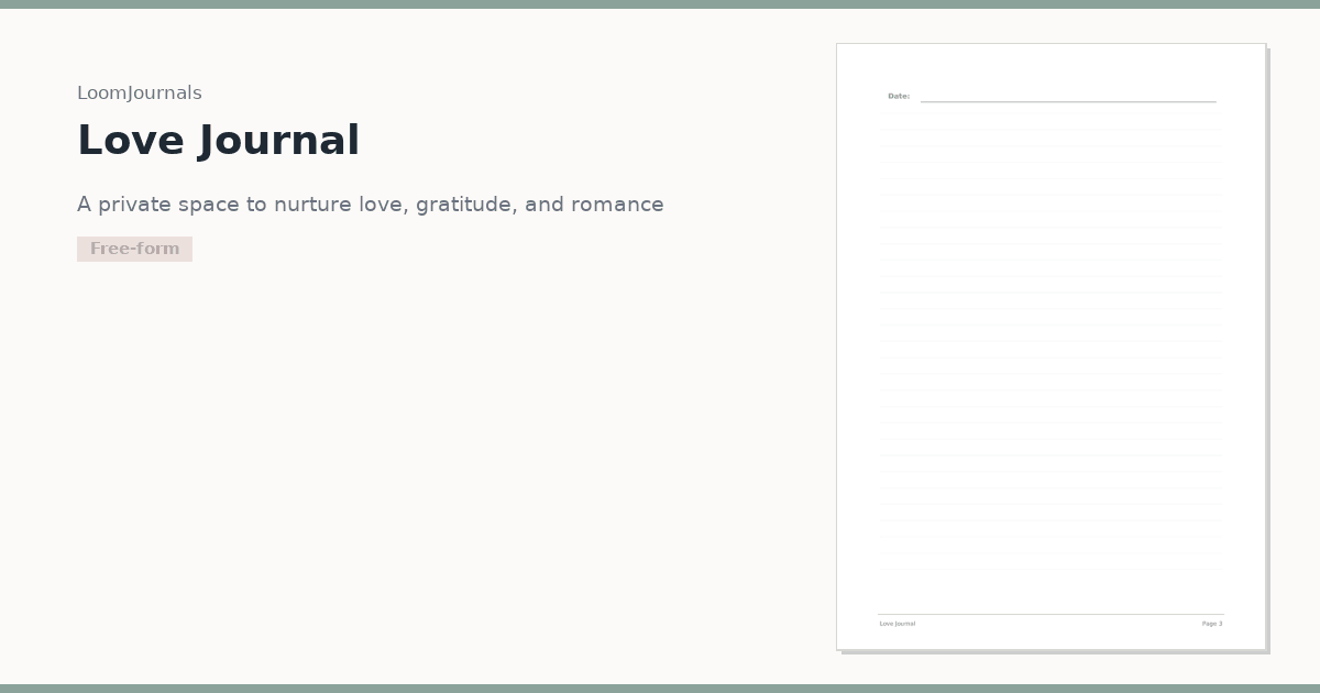 Printable Free Love & Relationship Journal PDF Template — LoomJournals